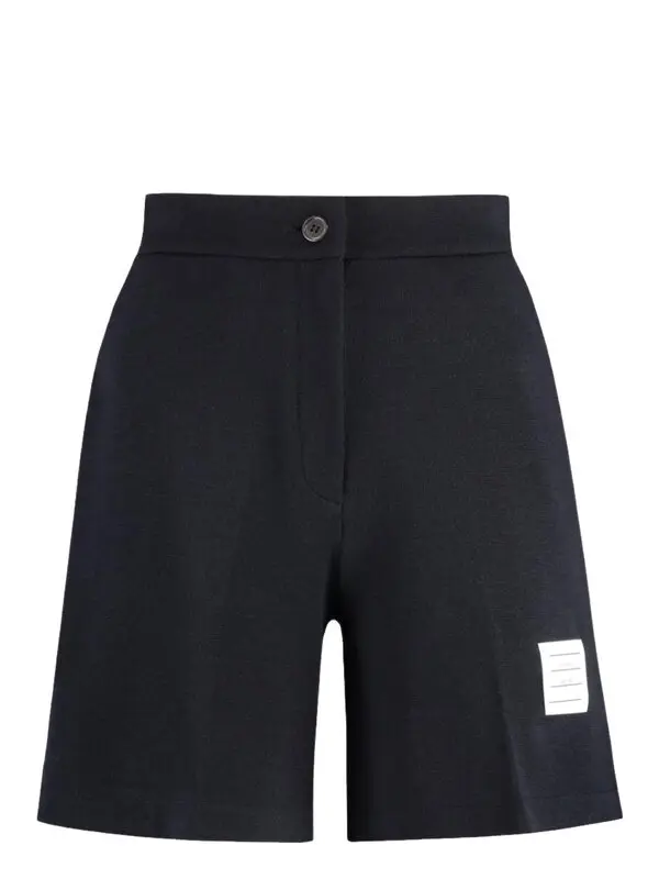 Thom Browne Logo Patch Shorts - Navy Blue