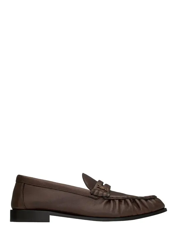 Saint Laurent Le Loafer Logo Plaque Slip-on Loafers - Black
