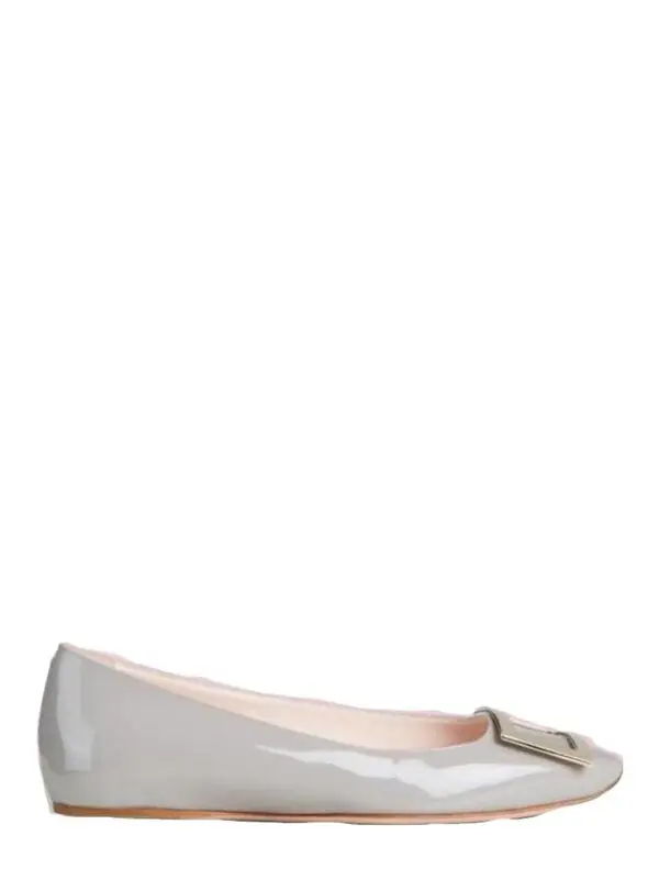 ROGER VIVIER Trompette Buckle Ballerina Flats - Grey