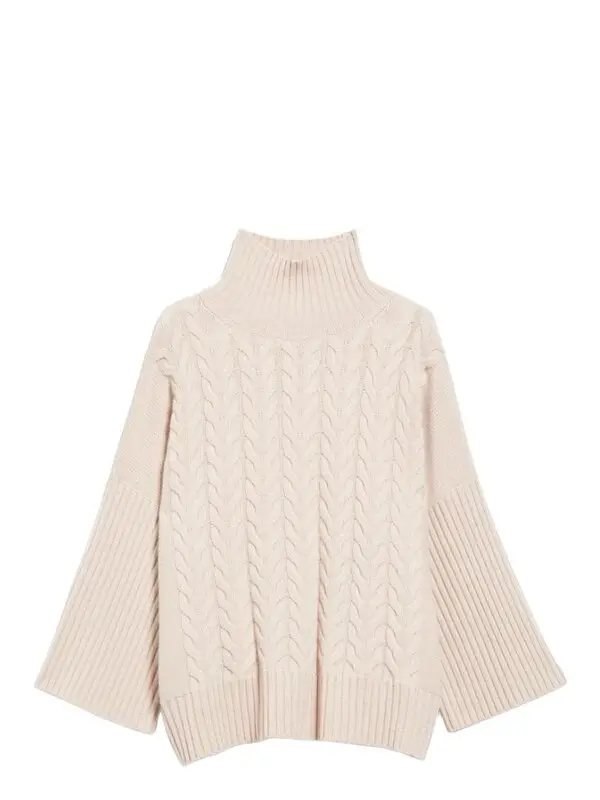 Max Mara Okra High Neck Long Sleeve Jumper - Nude