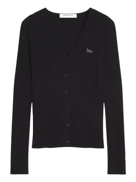 Maison Kitsuné Baby Fox V-neck Cardigan - Black