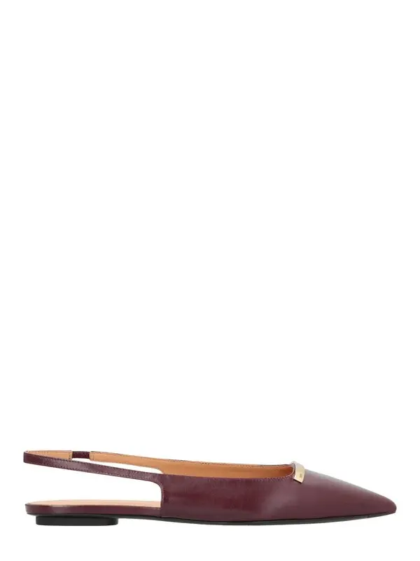 TOD'S Pointed Toe Slingback Ballet Flats - Red