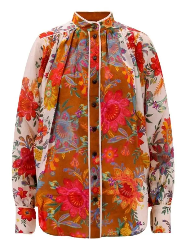 Zimmermann Ginger Floral-print Silk Blouse - Multicolor