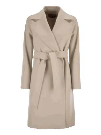 Max Mara Dravenna Belted Coat - Nude