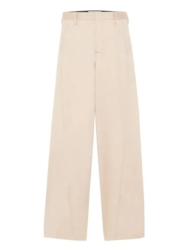 LANVIN Button Detailed Straight Leg Pants - Nude