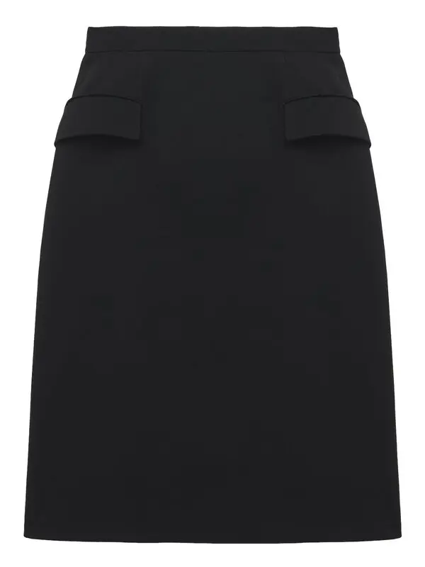 Alexander McQueen Gabardine Pencil Skirt With High Rise - Black