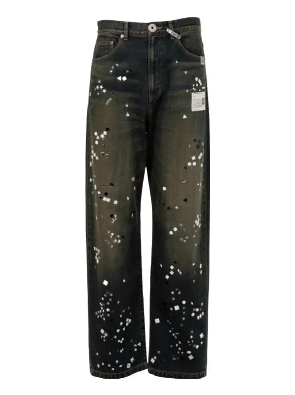 Mihara Yasuhiro Embellished Denim Pants - Indigo