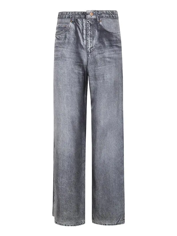 PIERRE-LOUIS MASCIA Belted Waist Denim Trousers - Gray