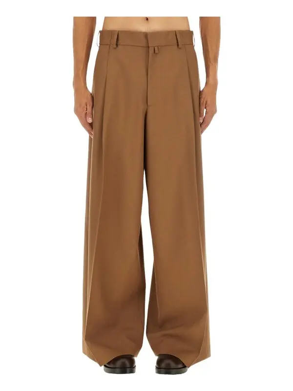 Dries Van Noten Pleated Straight-leg Trousers - Brown