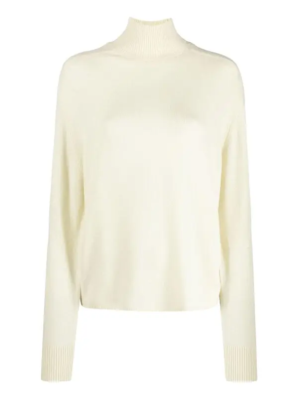 FORTE_FORTE High-neck Fine-knit Jumper - Vanilla