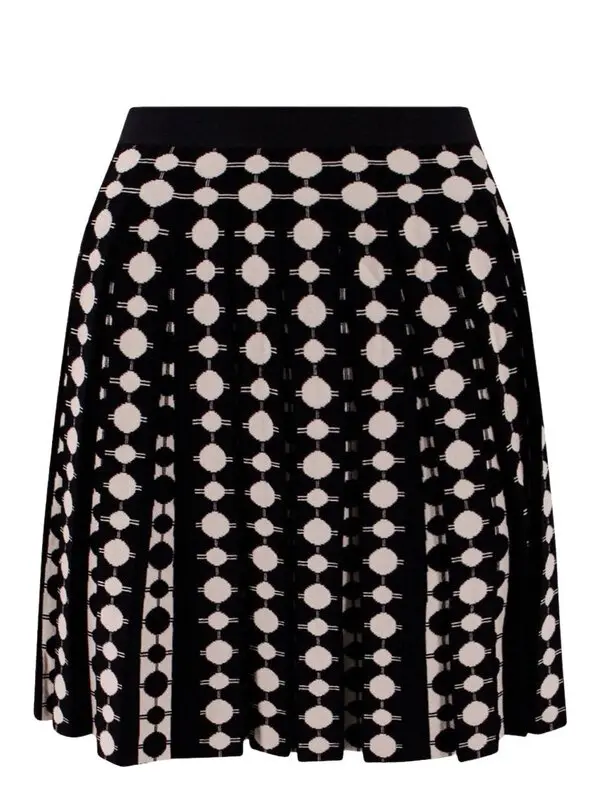 Tory Burch All-over Geometric Pattern Pleated Skirt - Black