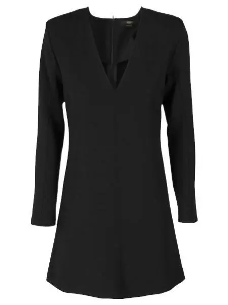 Seventy V-neckline Long Sleeve Mini Dress - Black