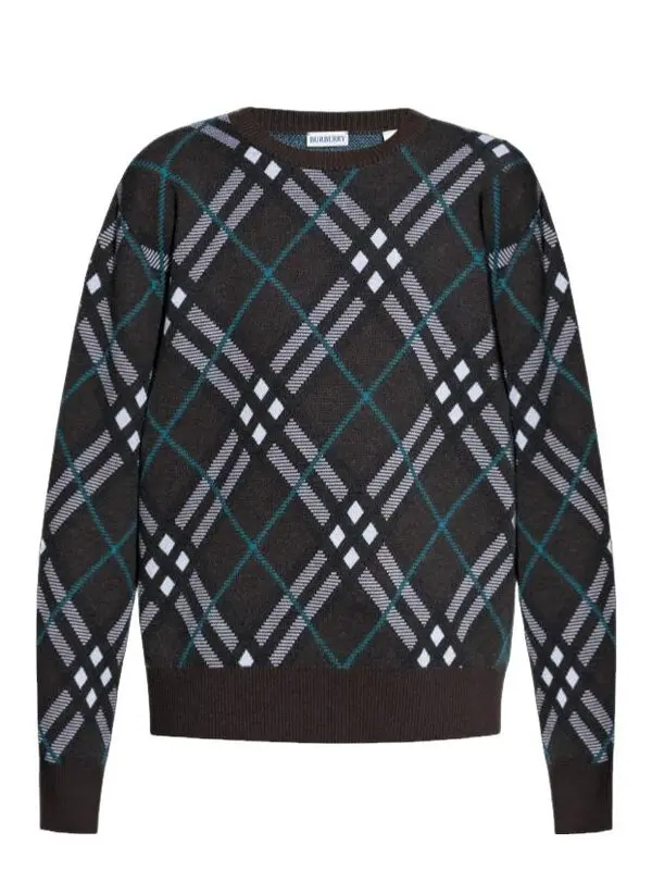 Burberry Argyle Pattern Crewneck Pullover - No