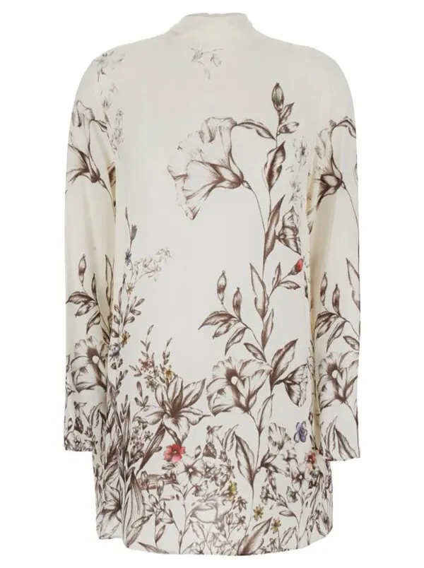 SEMICOUTURE Floral Print Mini Dress - White