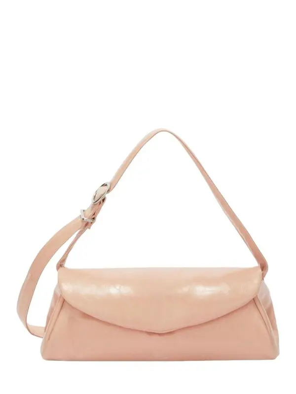 JIL SANDER Cannolo Foldover Shoulder Bag - Nude
