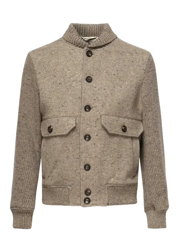 Eleventy Ribbed Cuff Jacket - Nude