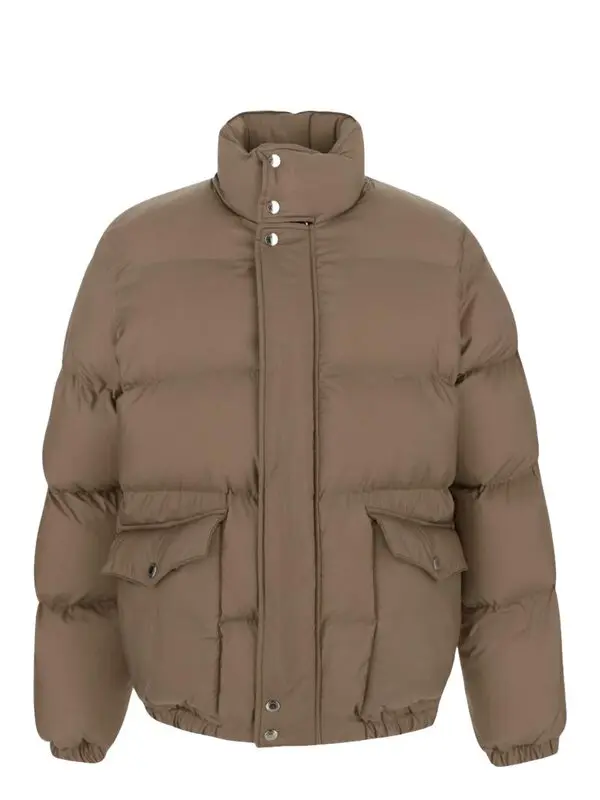 Alexander McQueen Graffiti Printed High-neck Puffer Jacket - Brown