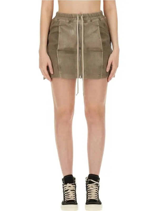 Rick Owens Lido Drawstring Mini Skirt - Brown