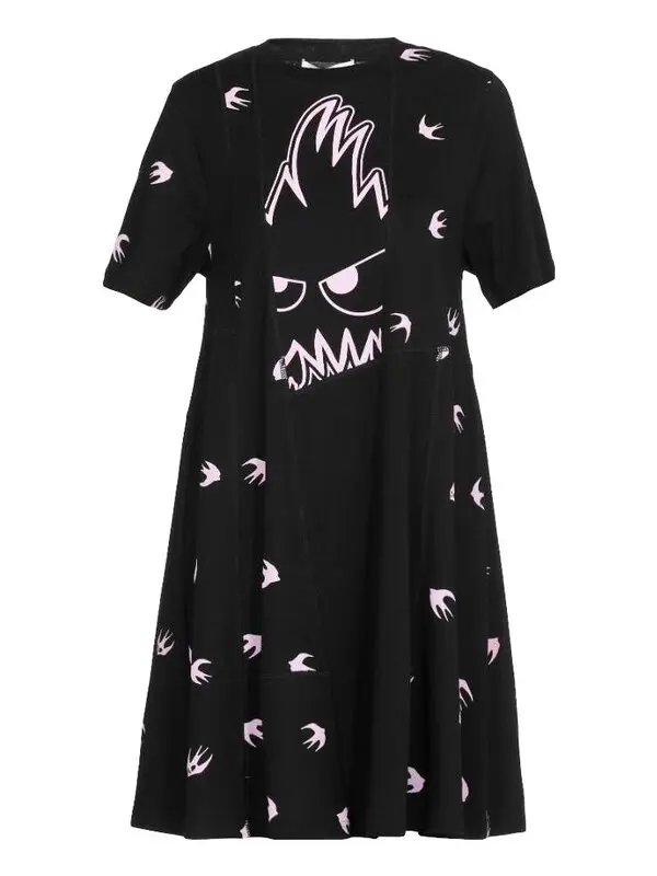 Alexander McQueen Swallow Monster T-shirt Dress - Black