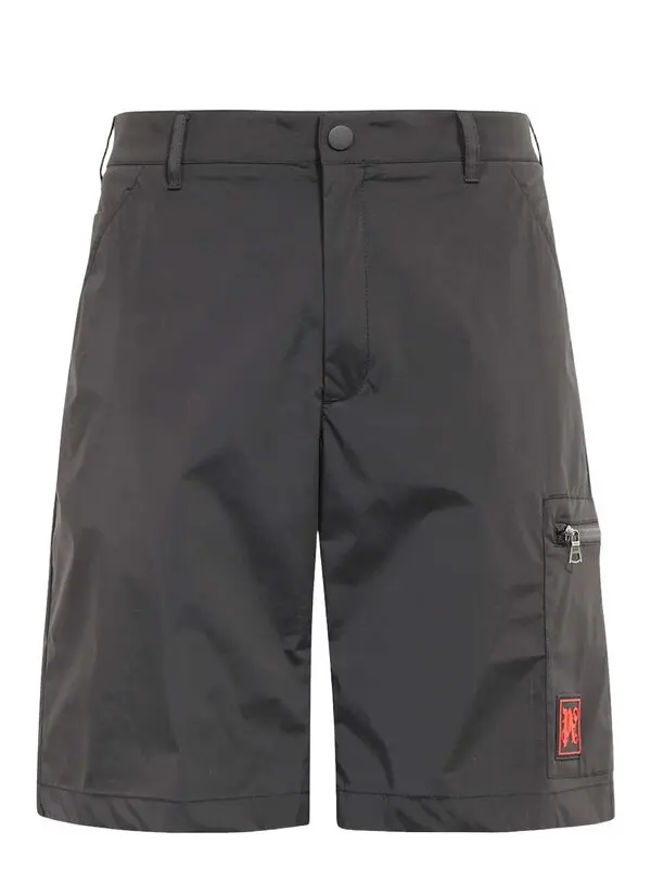 Palm Angels Belted Shorts With Zippered Pockets - Black