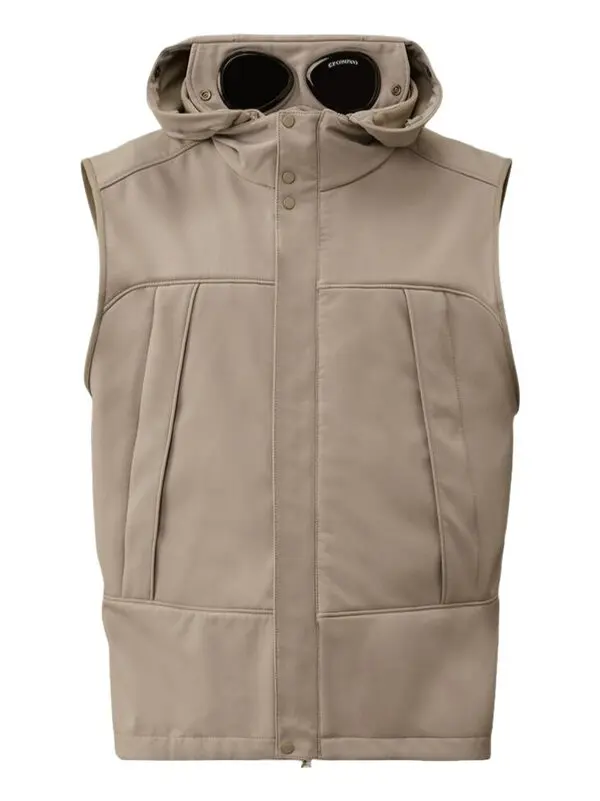 C.P. COMPANY Goggle Hooded Vest - London Fog-gray