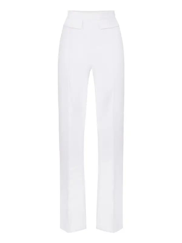 Elisabetta Franchi Logo Embroidered Tailored Pants - Ivory