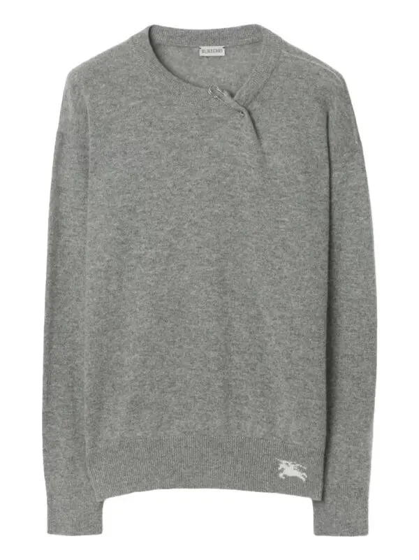 Burberry Logo Intarsia-knit Crewneck Jumper - Gray