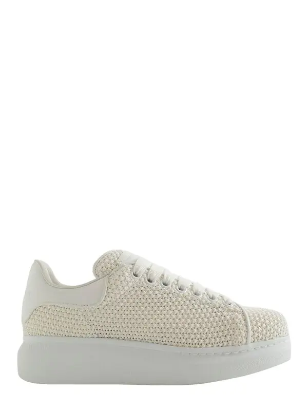 Alexander McQueen Round Toe Knitted Sneakers - Gray