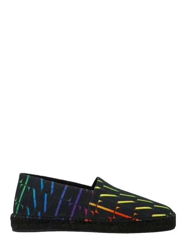 Valentino Garavani Vltn Times Rainbow Print Espadrilles - Black