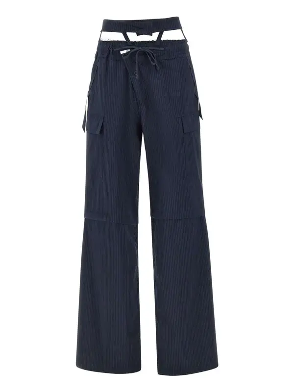 Ottolinger Stripe Detailed Wide-leg Trousers - Navy