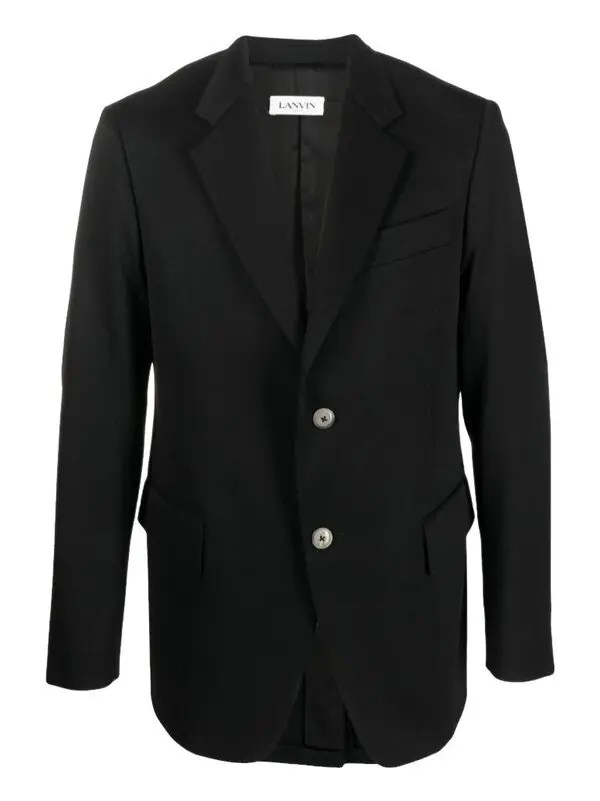 LANVIN Single-breasted Long-sleeved Blazer - Black