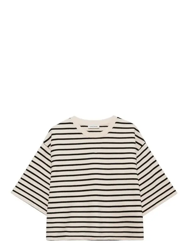 ANINE BING Striped Crewneck T-shirt - White