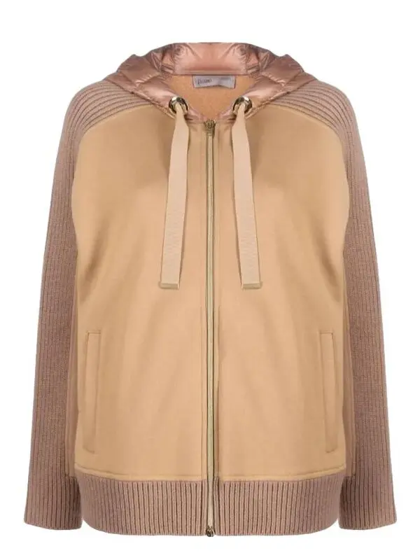 Herno Hooded Zip-up Cardigan - Nude
