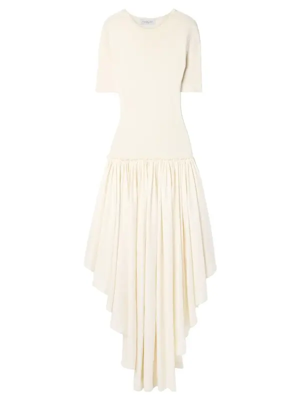 Gabriela Hearst Sirona Paneled Gathered Maxi Dress - Ivory