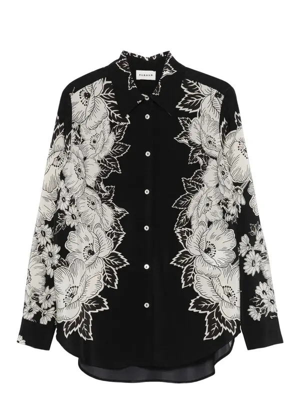 P.a.r.o.s.h Floral Print Shirt - Black