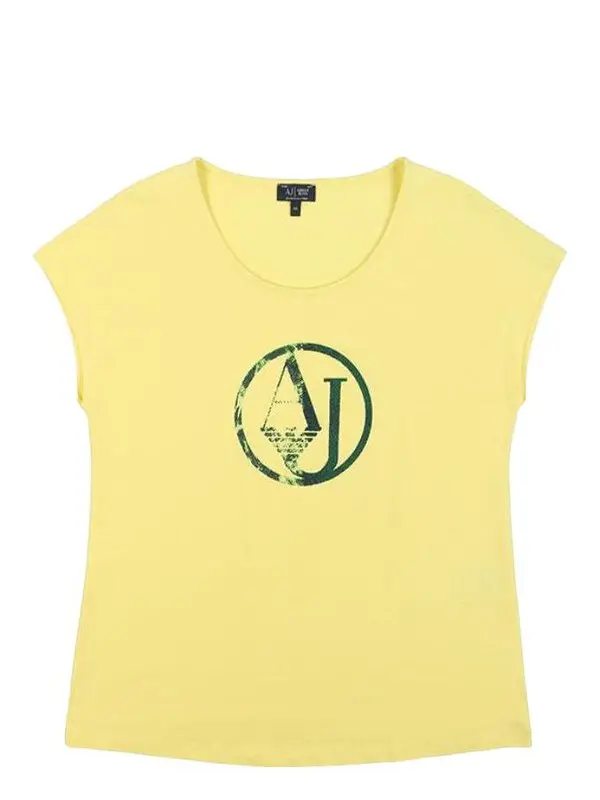 Emporio Armani Round Neck Logo T-shirt - Yellow