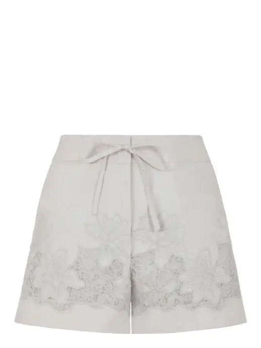 P.a.r.o.s.h Floral Embroidered Shorts - Grey