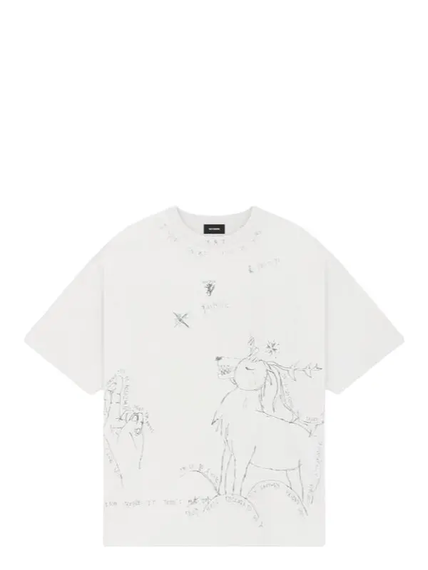 We11Done Graphic Print Cotton T-shirt - Ivory