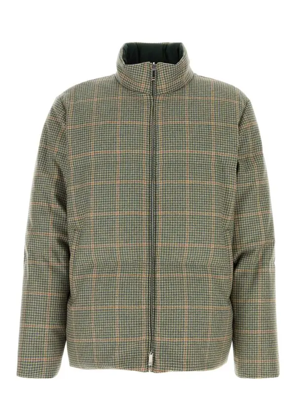 Thom Browne Reversible Funnel Neck Down Jacket With Graphic Pattern - Green