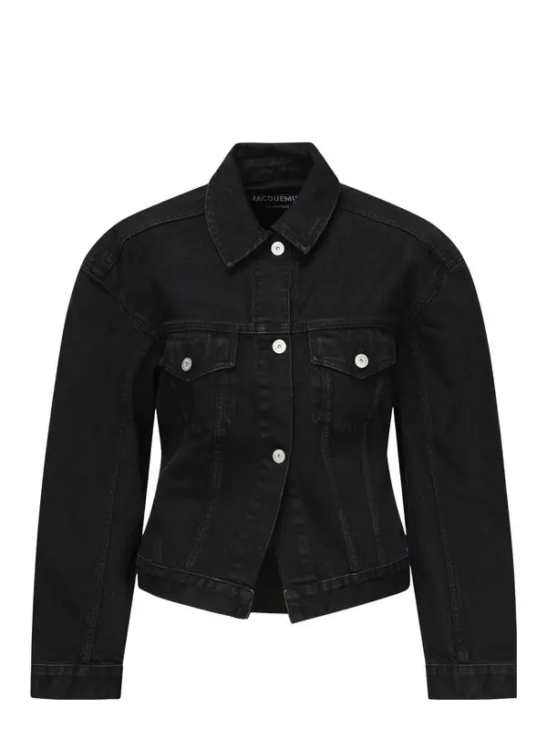 Jacquemus La Veste De Nîmes Drop Shoulder Denim Jacket - Black