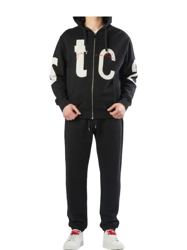 Just Cavalli Long Sleeve Printed Zip-up Hooded Jacket - Black