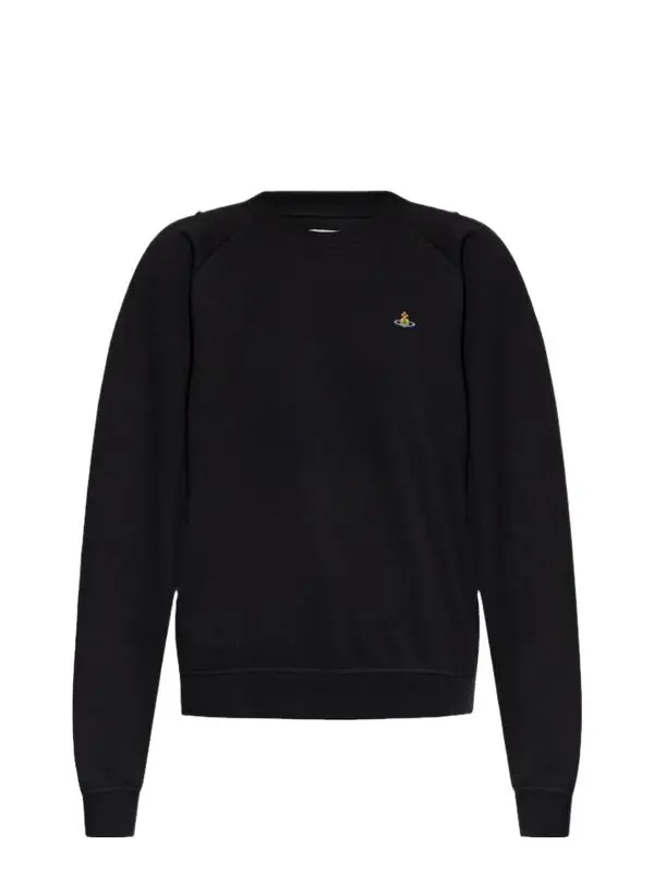 VIVIENNE WESTWOOD Logo Embroidered Crewneck Sweatshirt - Black