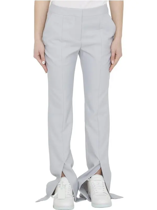 Off-White Logo Detailed Straight Leg Pants - White
