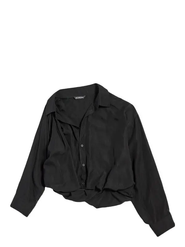Balenciaga One-shoulder Long-sleeved Shirt - Black