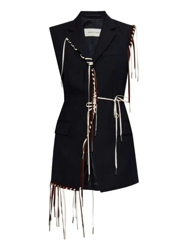 Dries Van Noten Embellished Sleeveless Jacket - Black