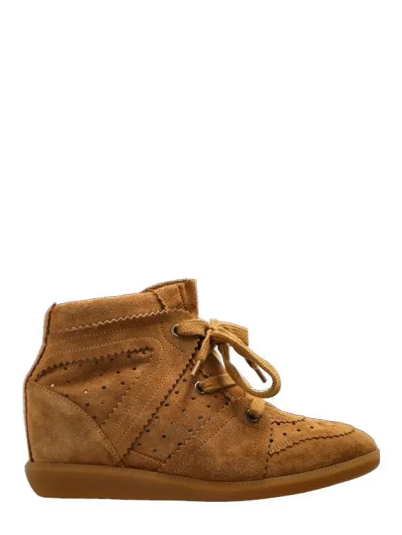 Isabel Marant Étoile Bobby Lace-up Wedge Sneakers - Cognac