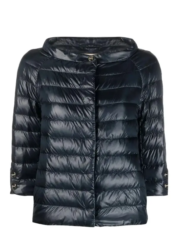 Herno Collarless Quilted Jacket - Black