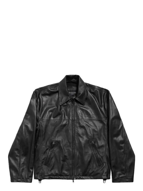 Balenciaga Nano Bb Zipped Leather Jacket - Black
