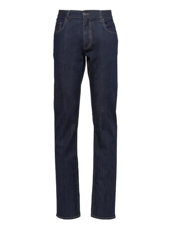 Prada Tapered Stretch-denim Jeans - Black