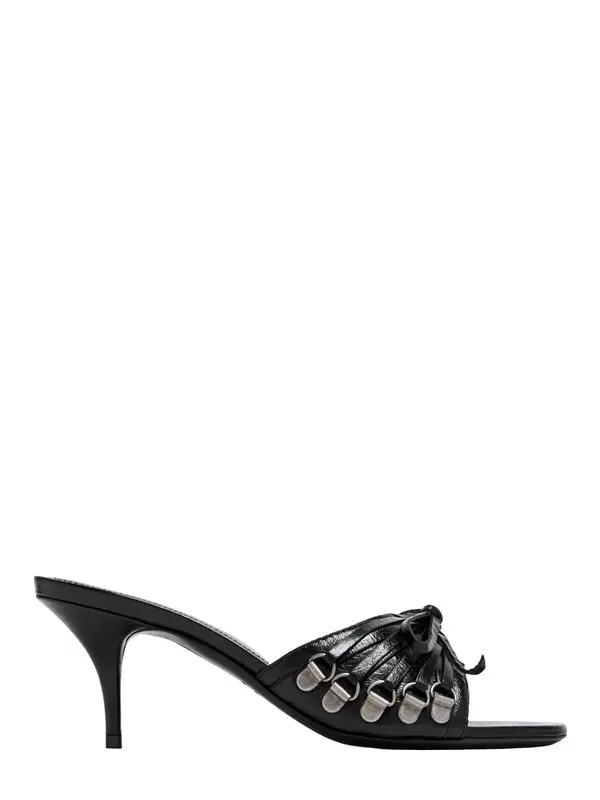 Balenciaga Cagole Heeled Sandals - Black
